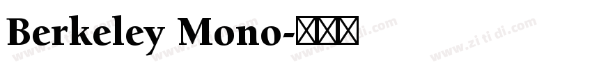 Berkeley Mono免费下载和在线预览转换-字体帝