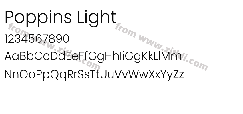 Poppins-Light字体免费下载-Poppins-LightRegular在线预览和转换器-字体帝