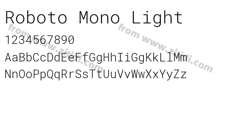 Roboto Mono Light字体免费下载-Roboto Mono LightRegular在线预览和转换器-字体帝