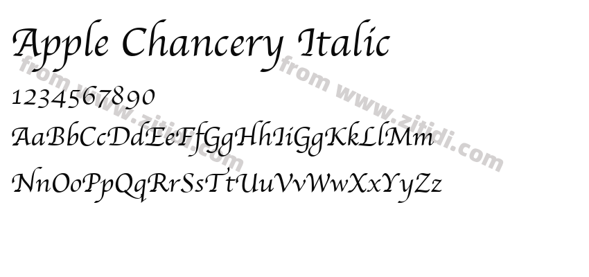 Apple-Chancery字体免费下载-Apple-ChanceryItalic在线预览和转换器-字体帝