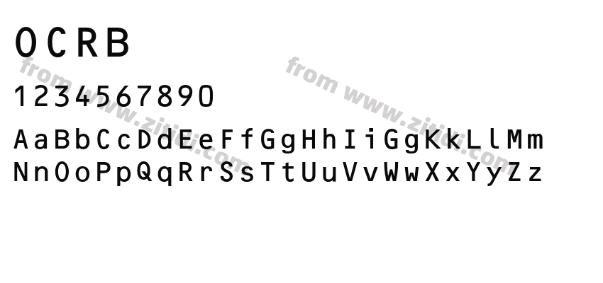 OCRB字体免费下载-OCRBRegular在线预览和转换器-字体帝